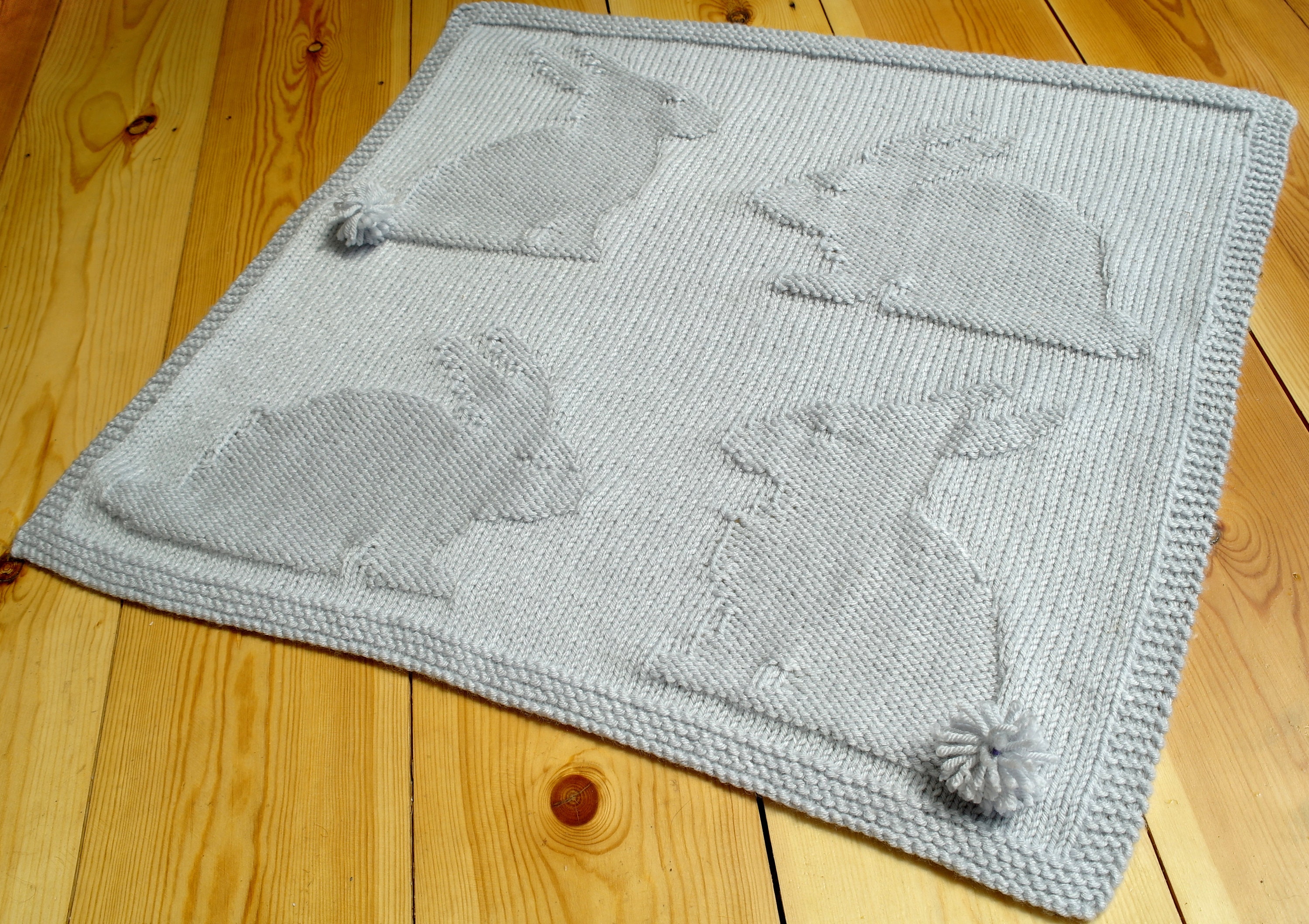 Easy Baby Blanket Knitting Pattern / Bunny Blanket Knitting | Etsy