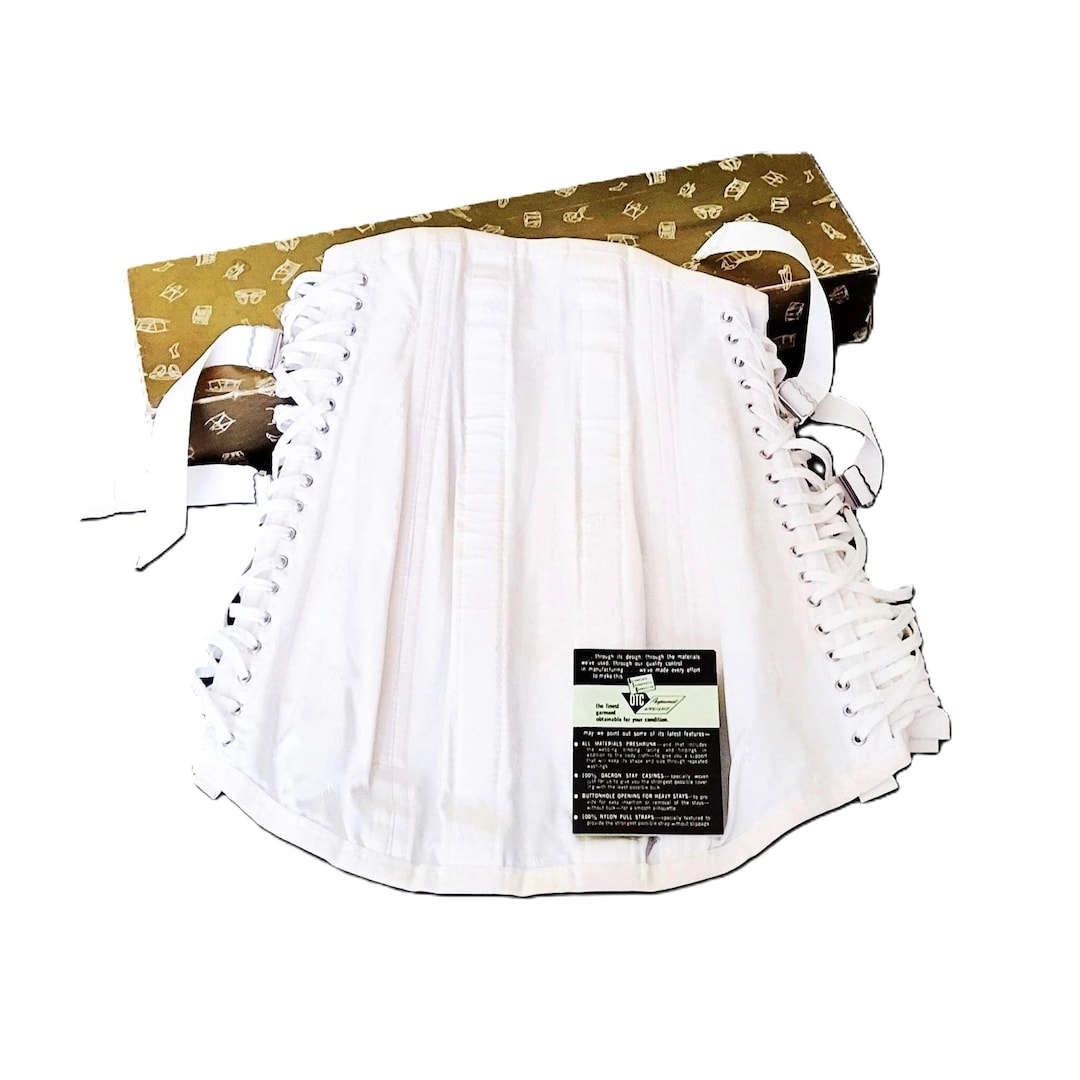 Vintage Medical Corset Boned White Girdle With Box 28W 36H - Etsy