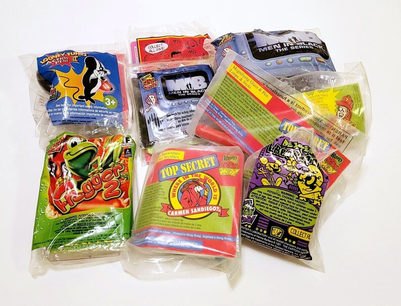 Wendys Kids Meal Toys MIB Dexter Pepe Peanuts Frogger NIP 9pc - Etsy