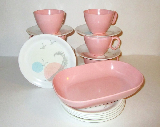 60s Pink Melmac Cups Saucers and Plates 6 Settings 19pc - Etsy