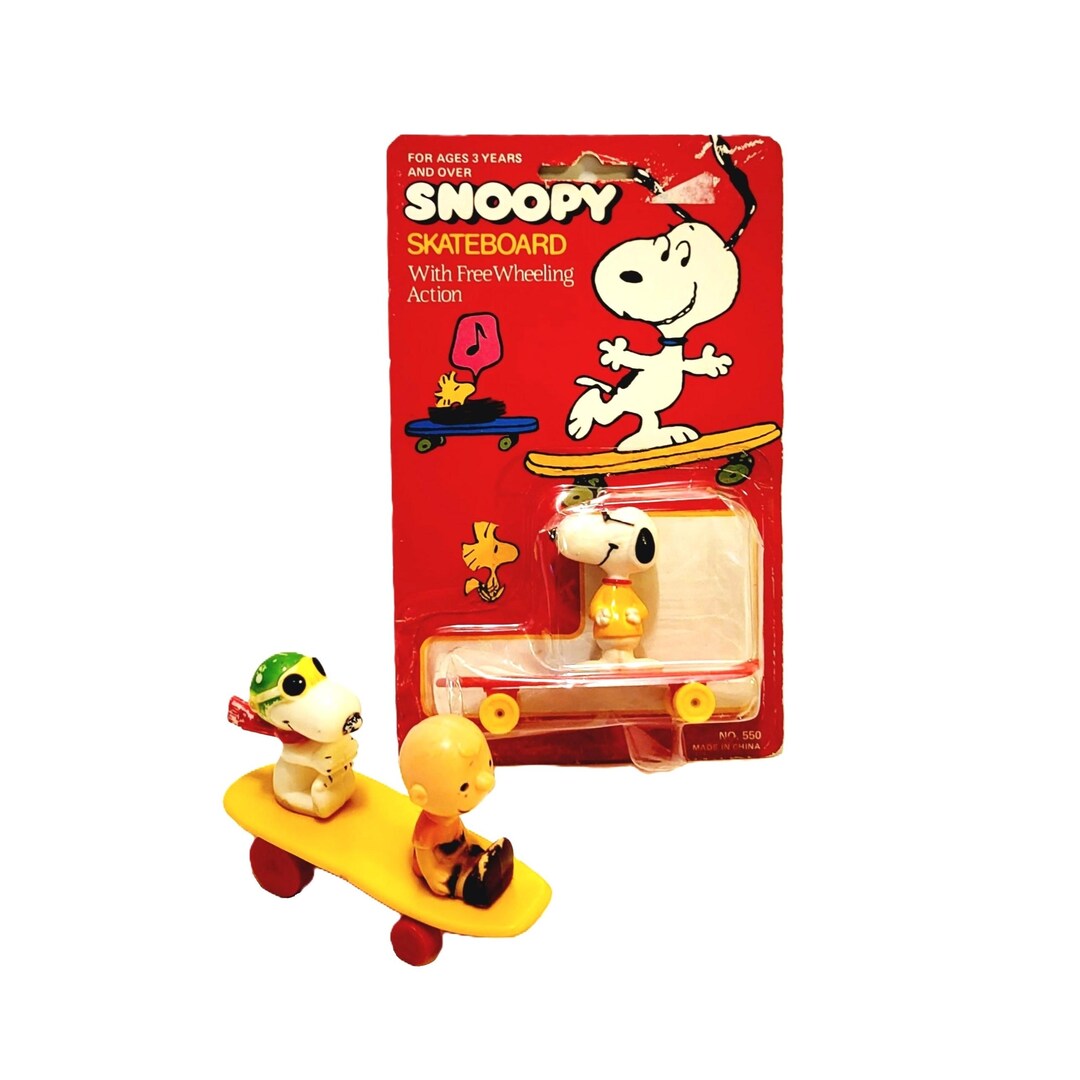 70s Snoopy Skateboard Toys Vintage Peanuts 2pc - Etsy