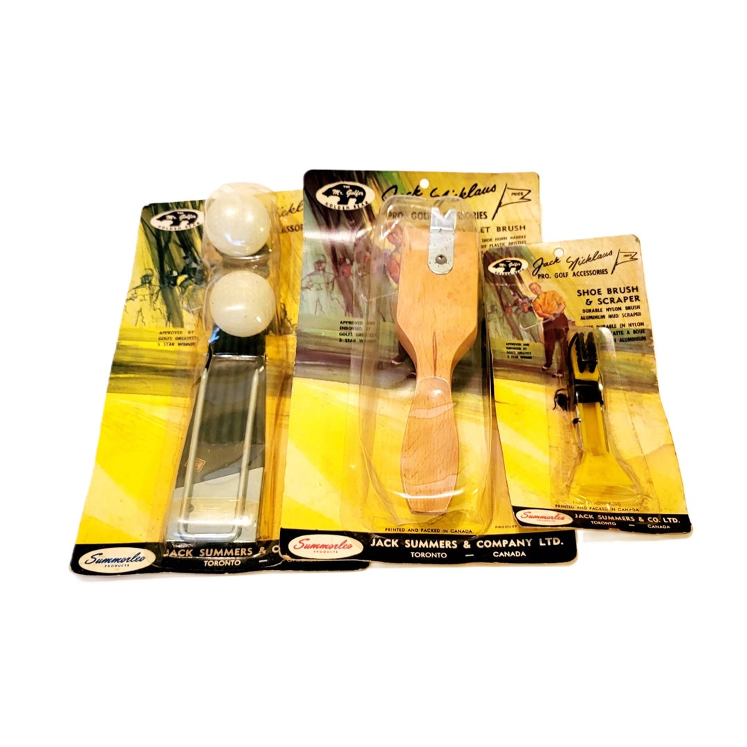 70s Jack Nicklaus Golf Accessories Valet Brushes and Teeing Device NOS ...