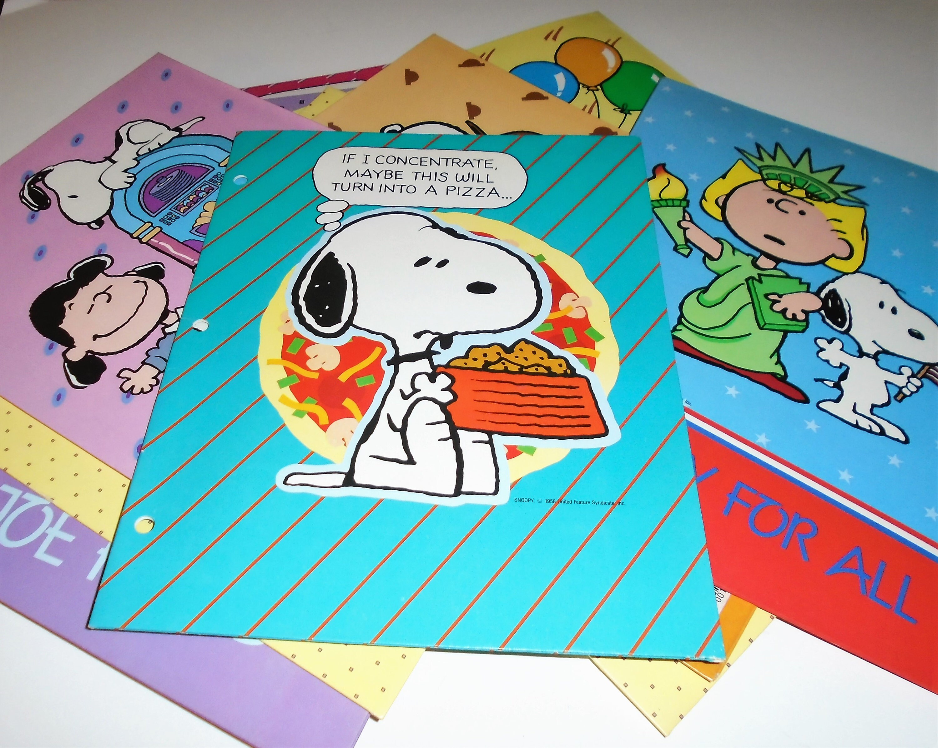 80s Peanuts Pocket Folders Vintage Snoopy Portfolio | Etsy