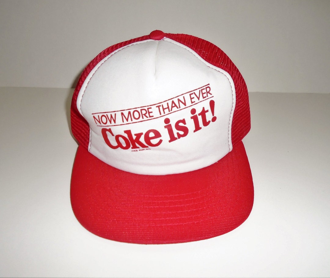80s Coke Hat Red and White Snap Back Coke is It Slogan - Etsy