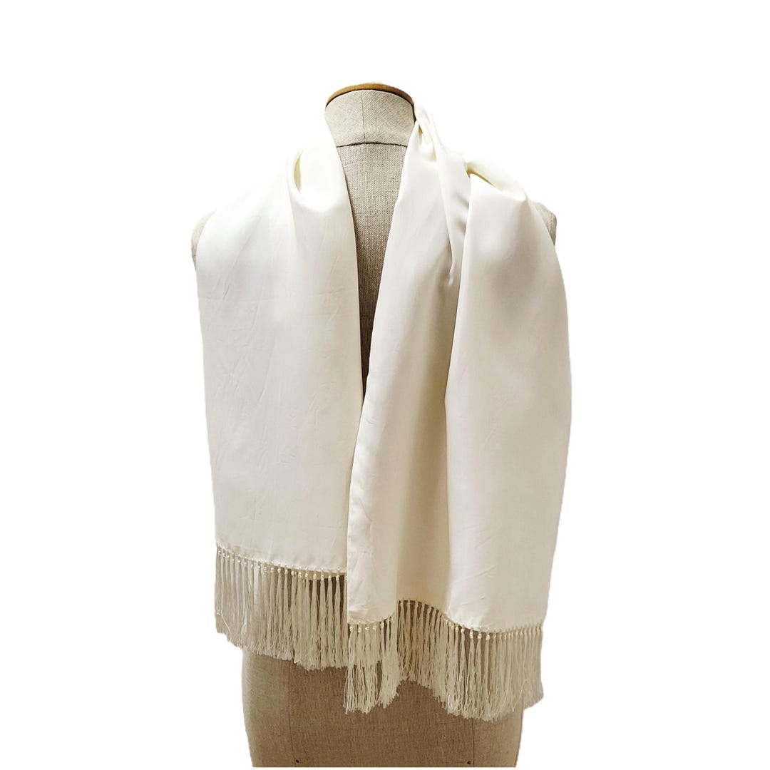 Men's Formal Scarf Fringed Vintage Tux Accessory off White - Etsy