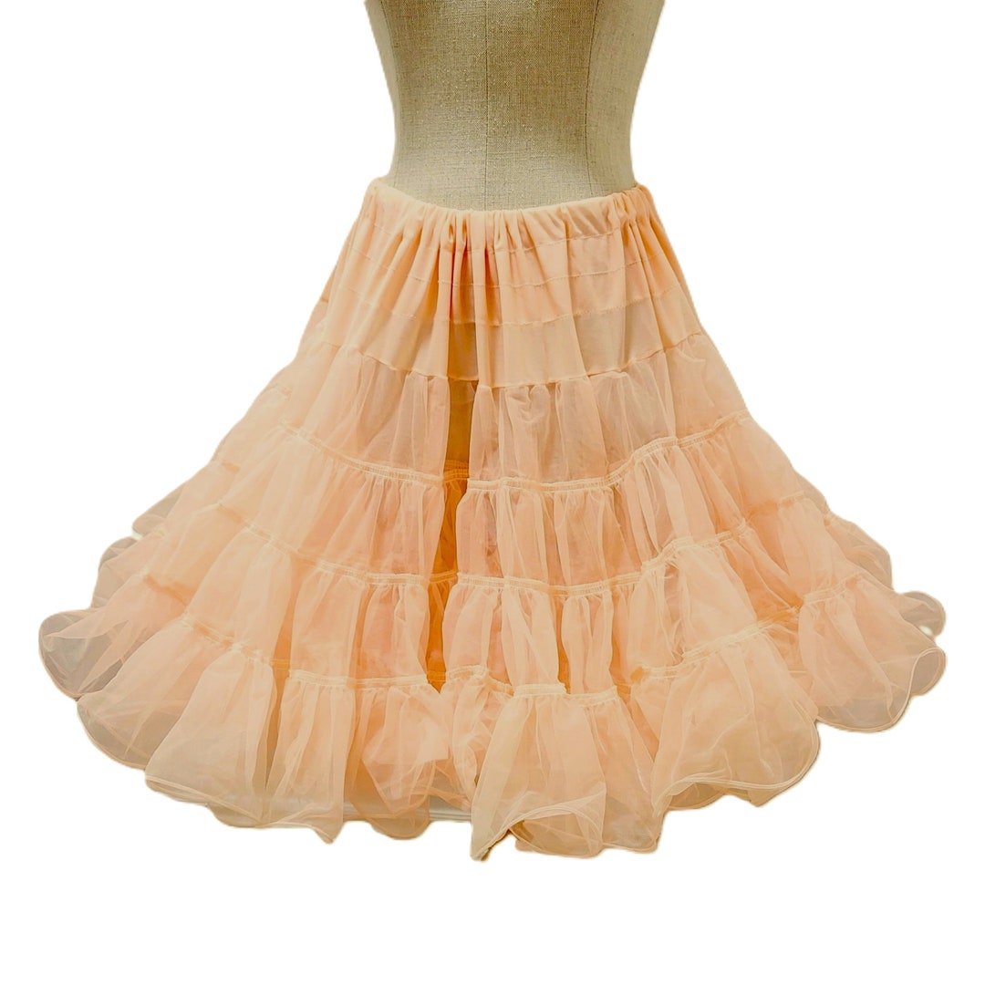 Vintage Peach Crinoline Full Square Dance Petticoat M - Etsy