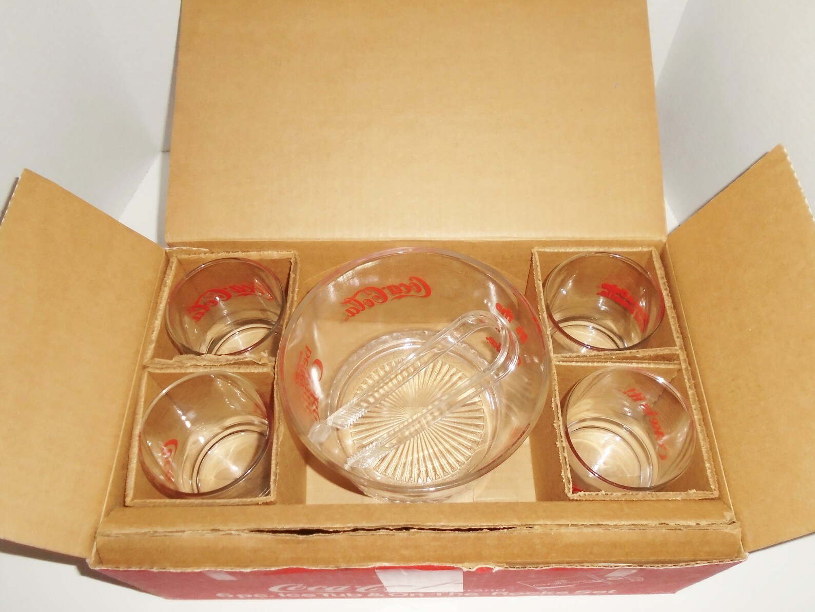 80s Coca Cola Bar Set Coke Crystal Ice Tub w Glasses NIB | Etsy