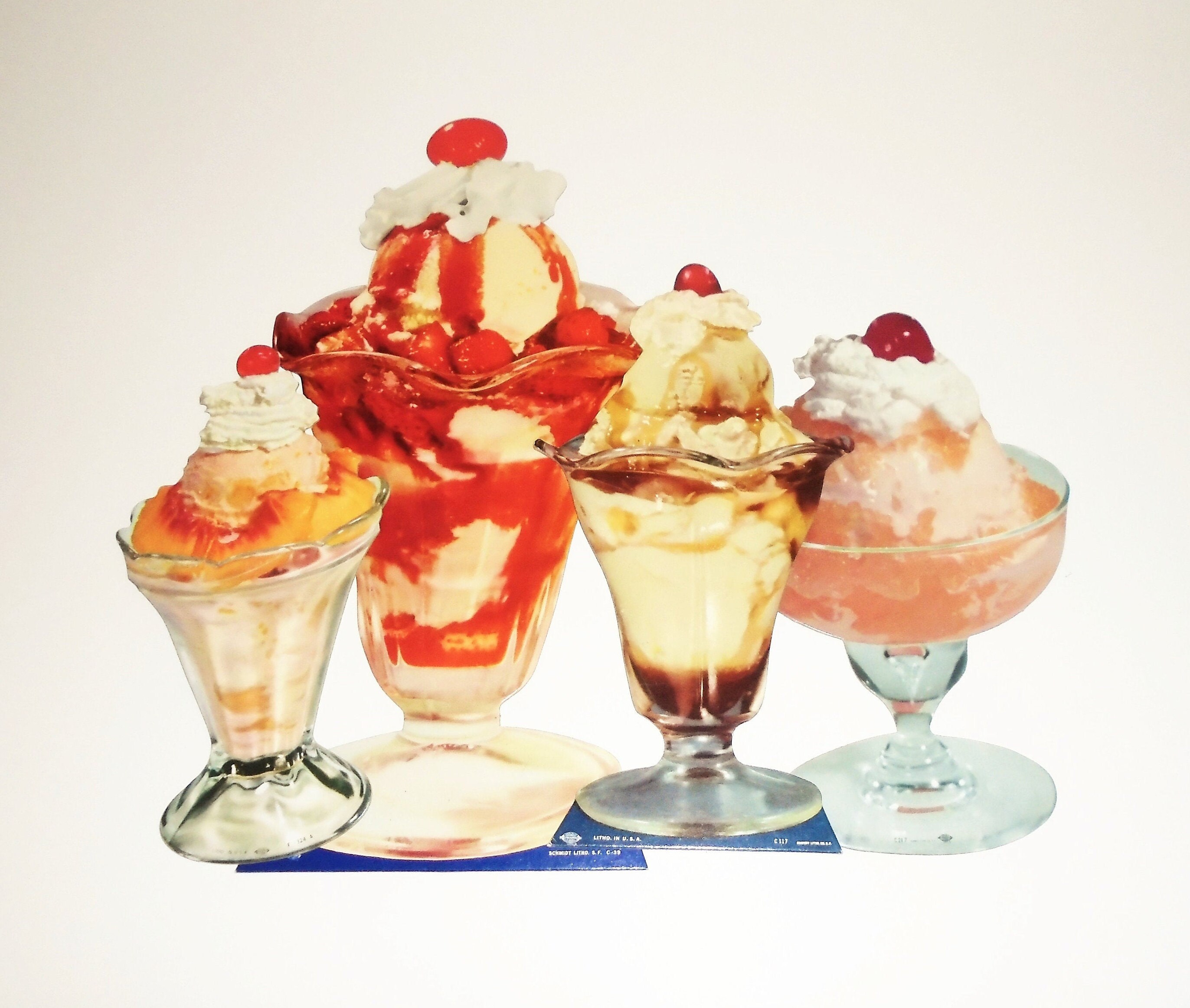 Vintage Ice Cream Signs Schmidt 50s Advertising Diner Decor | Etsy