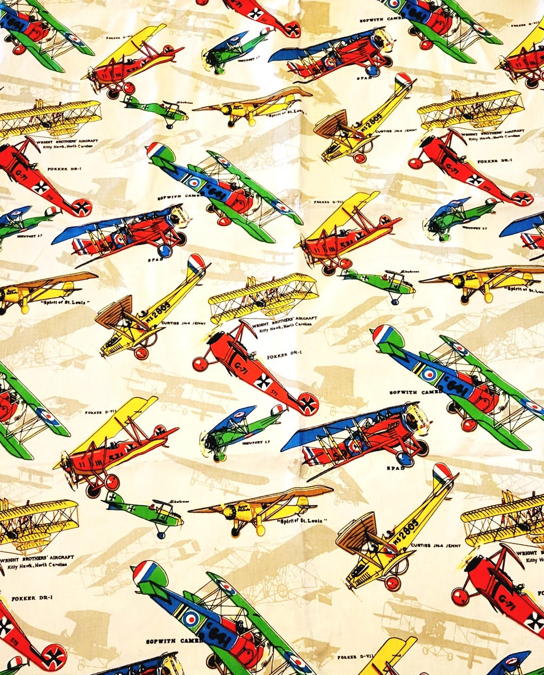 Vintage Airplane Curtain Panel Biplane Print Rod Pocket Panel 49x63 - Etsy