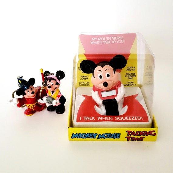 1991 Mickey Mouse Watch Talking Time with Mickey Keyc… - Gem