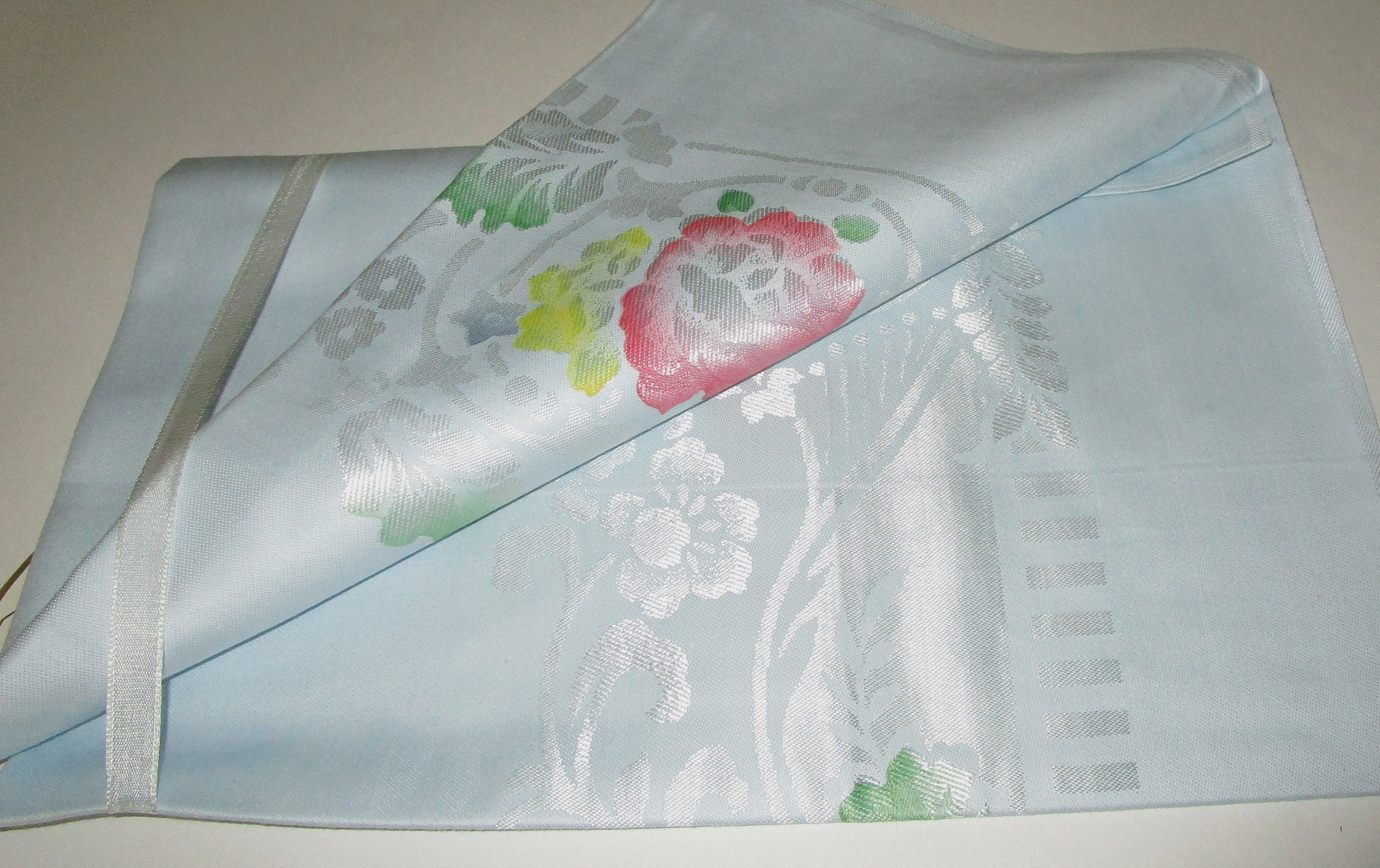 Vintage Tablecloth Blue Damask Rectangular Tablecloth 56x76 - Etsy