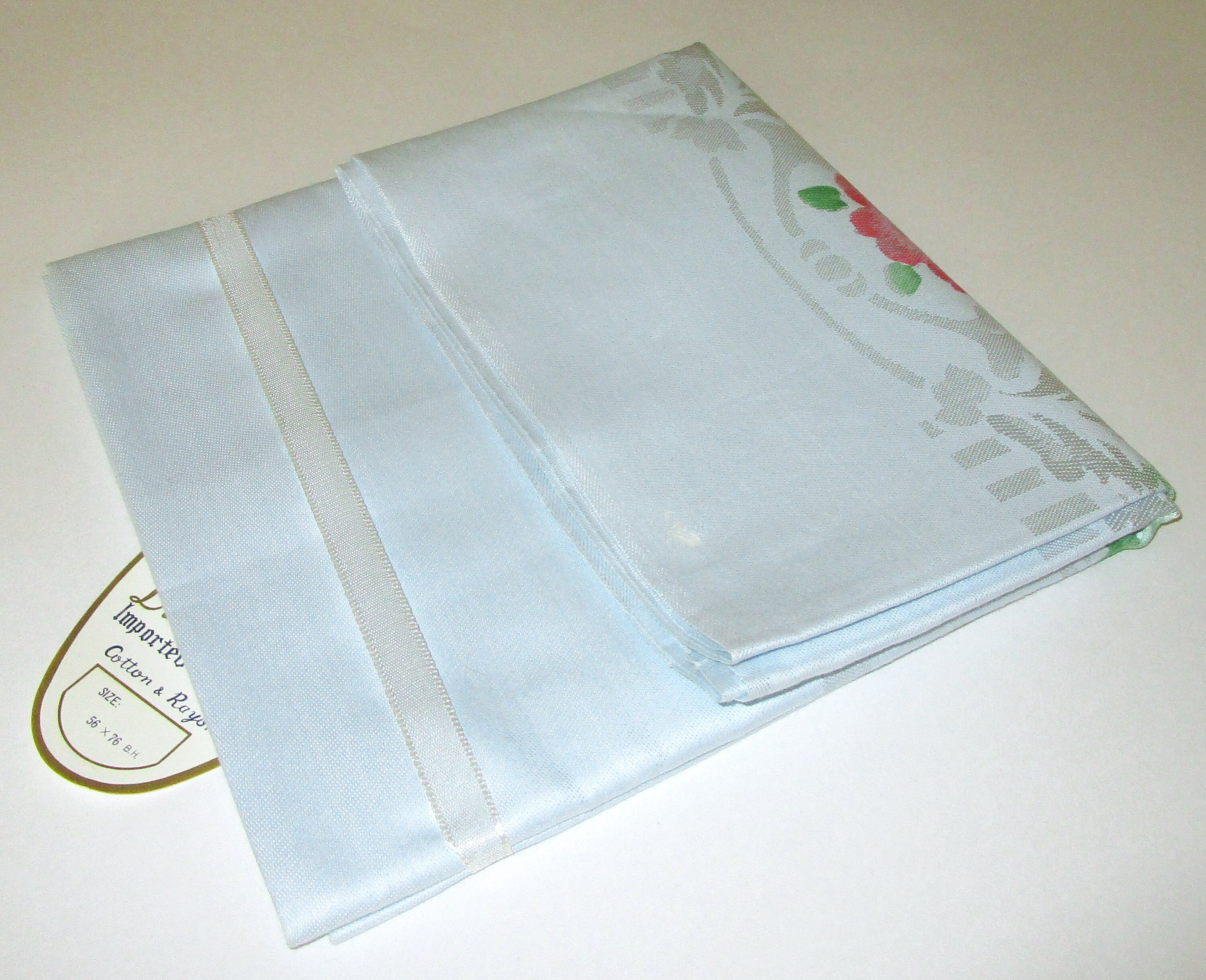 Vintage Tablecloth Blue Damask Rectangular Tablecloth 56x76 - Etsy