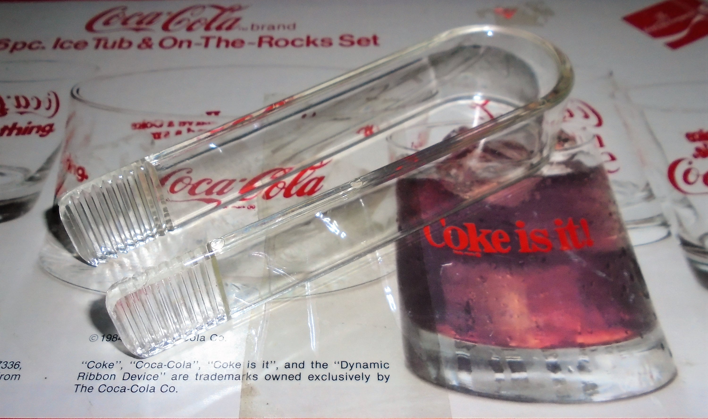 80s Coca Cola Bar Set Coke Crystal Ice Tub w Glasses NIB | Etsy
