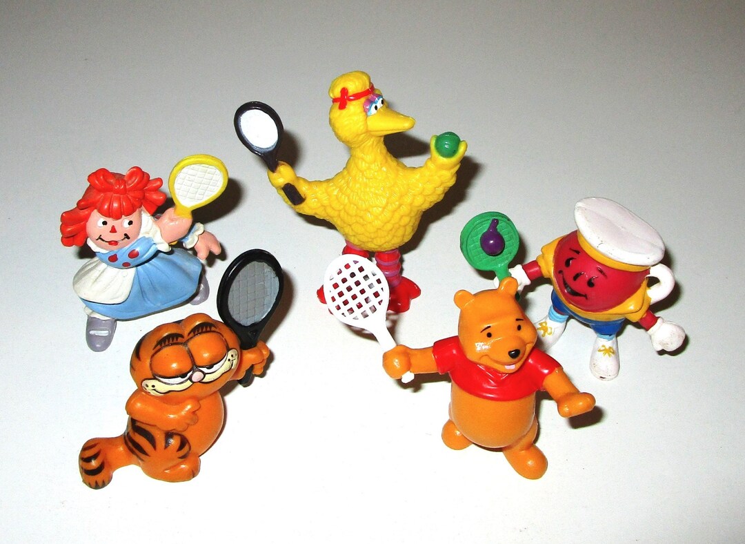 80s Tennis Figures PVC Big Bird Kool Aid Garfield Pooh Bear - Etsy Canada