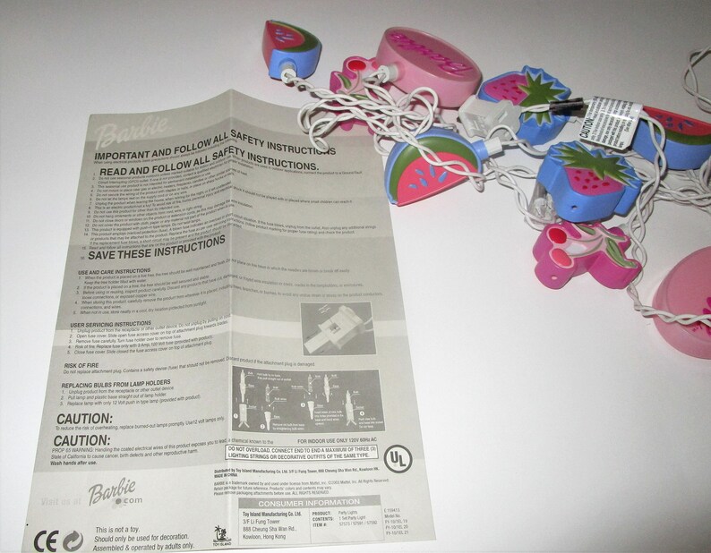 Barbie Party Lights Fruit Shapes Lifestyle String Lights Boxed - Etsy
