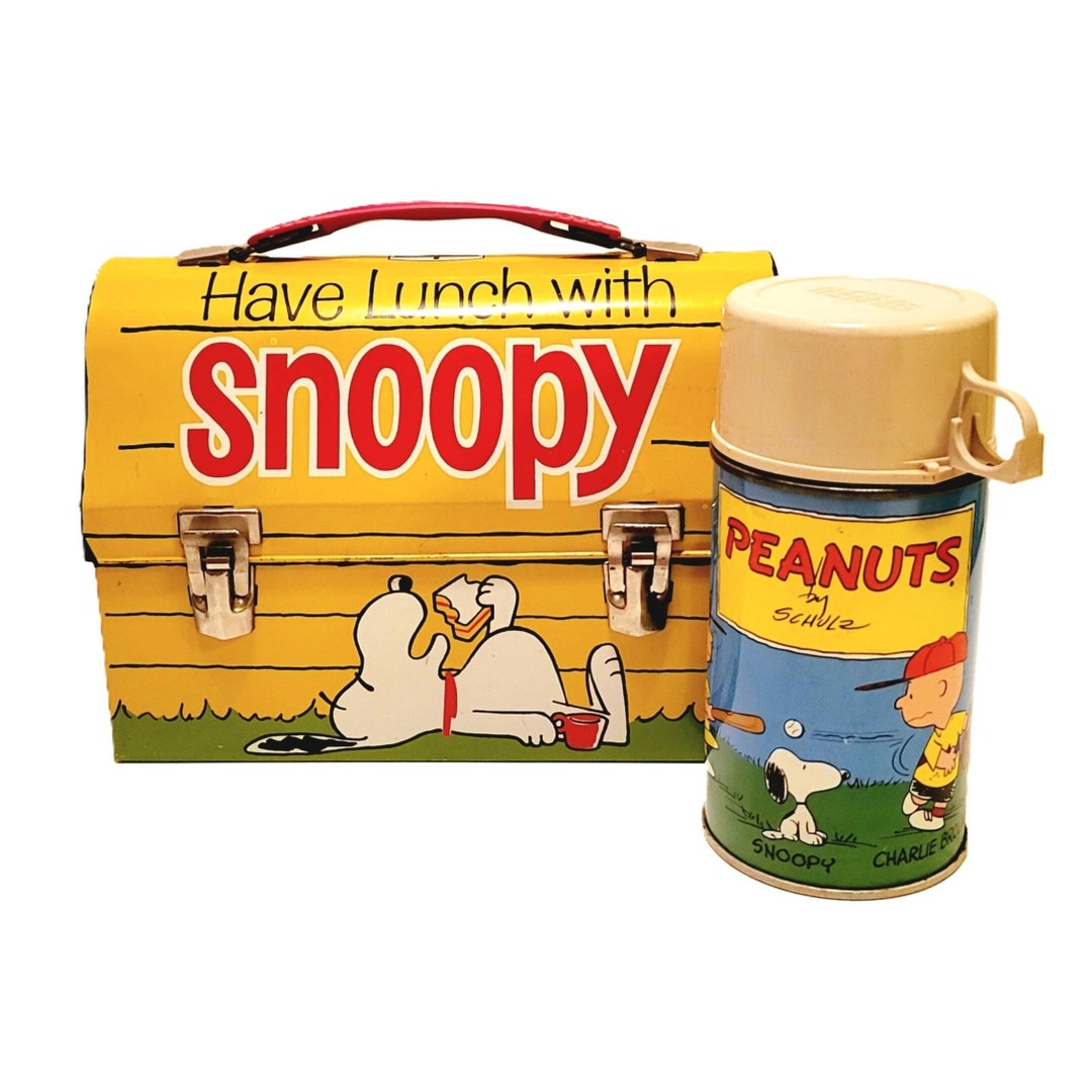 1968 Snoopy Lunch Box Tin With Thermos Have Lunch With Snoopy - Etsy