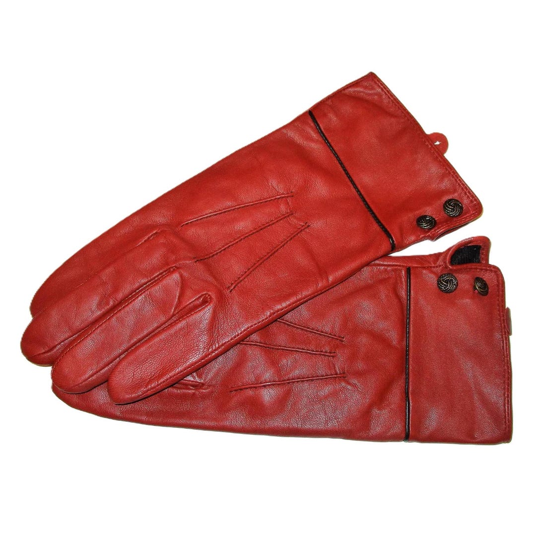 Womens Leather Gloves Dark Red Driving Gloves XL NOS - Etsy