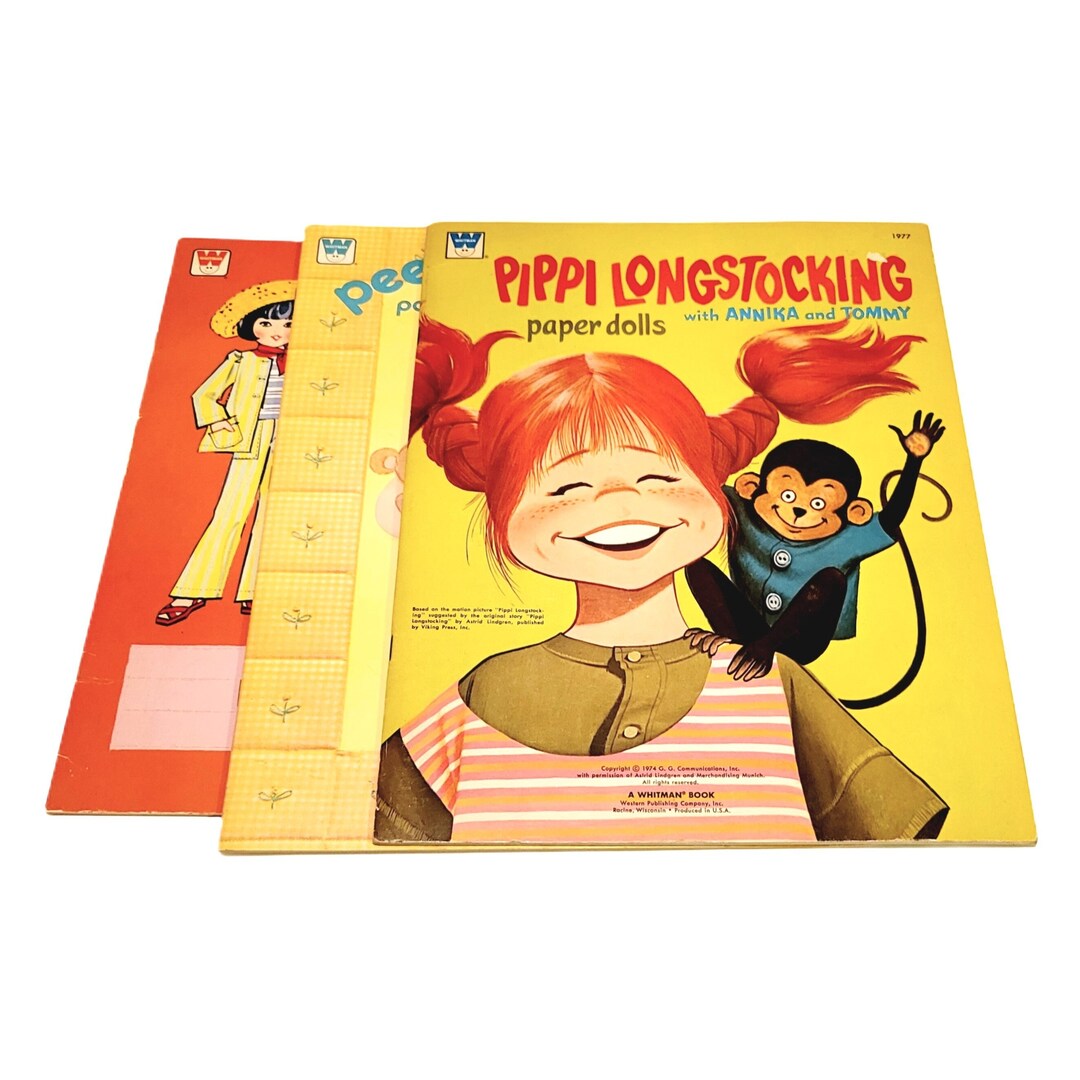 Pippi Longstocking Paper Dolls With Tini Mods 3 Vintage Books - Etsy