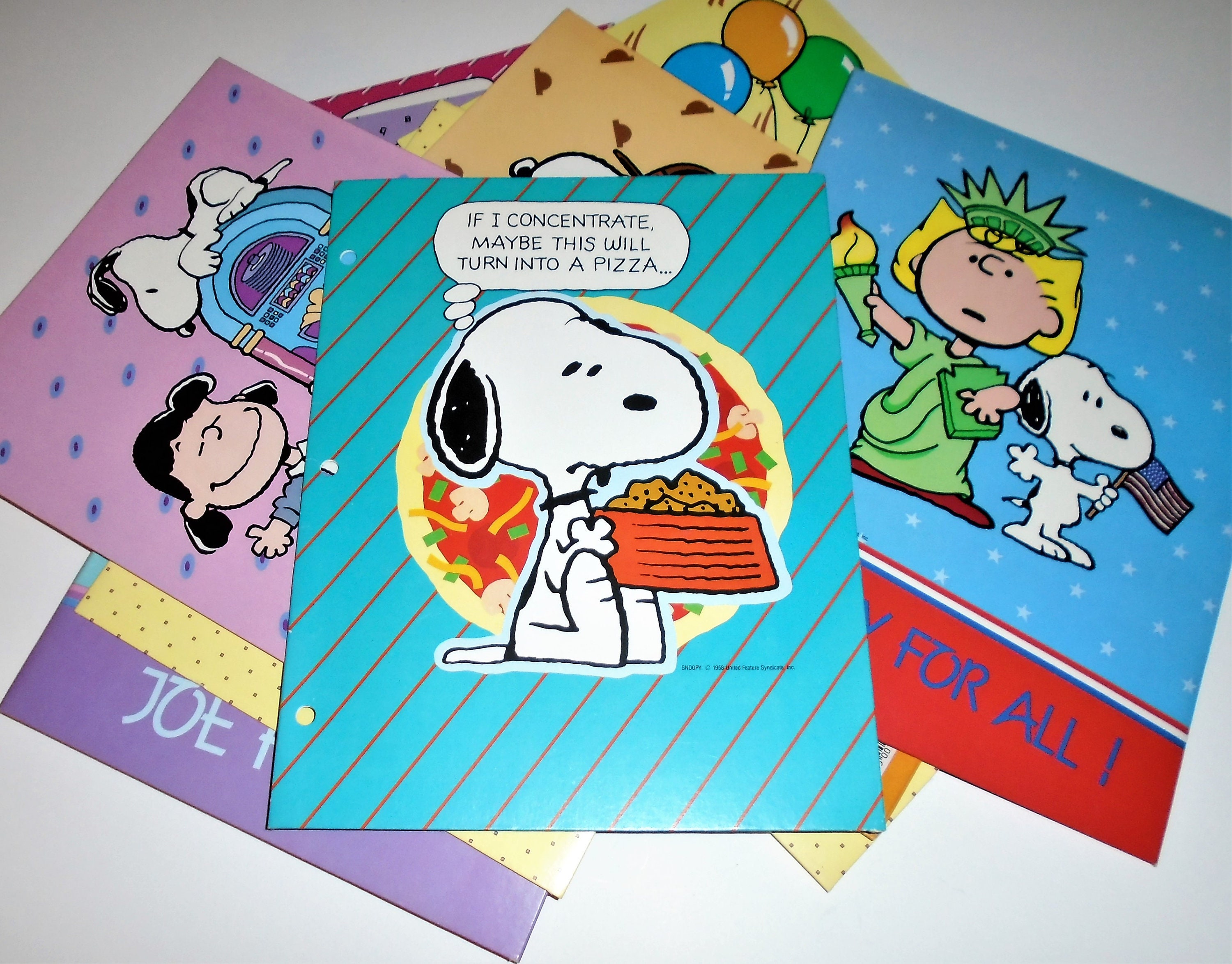 80s Peanuts Pocket Folders Vintage Snoopy Portfolio | Etsy