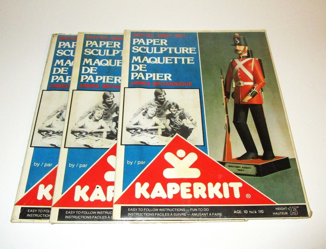 British Army 1867 Soldier Paper Sculpture by Kaperkit NOS 3pc - Etsy