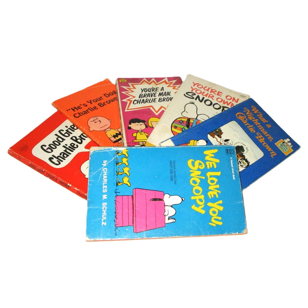 Vintage Peanuts Books Charlie Brown and Snoopy 6 Fawcett Paperbacks - Etsy