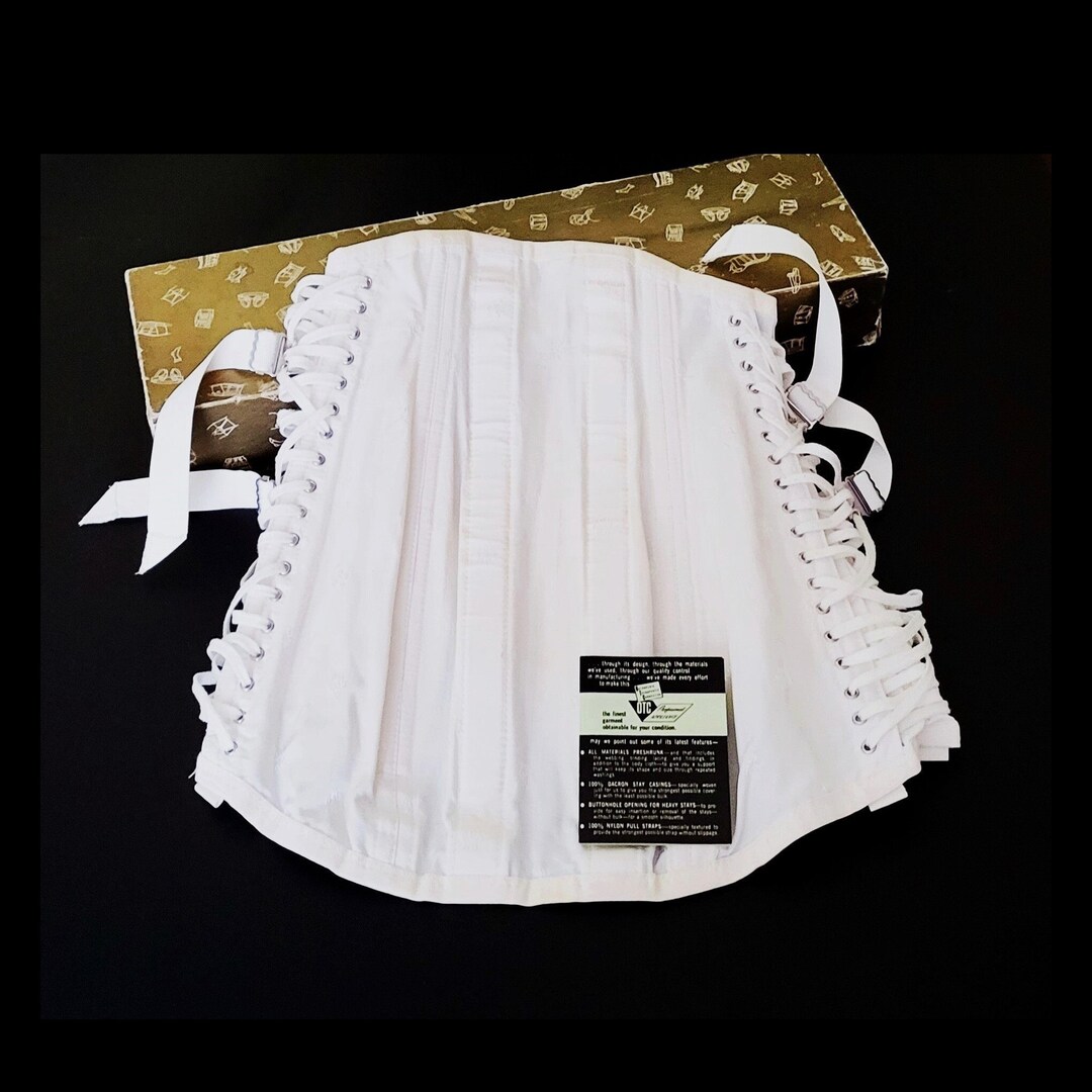 Vintage Medical Corset Boned White Girdle With Box 28W 36H - Etsy
