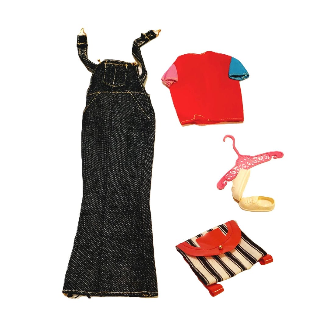 1972 Barbie Overall Denim 3488 Overalls Backpack and Shoes - Etsy