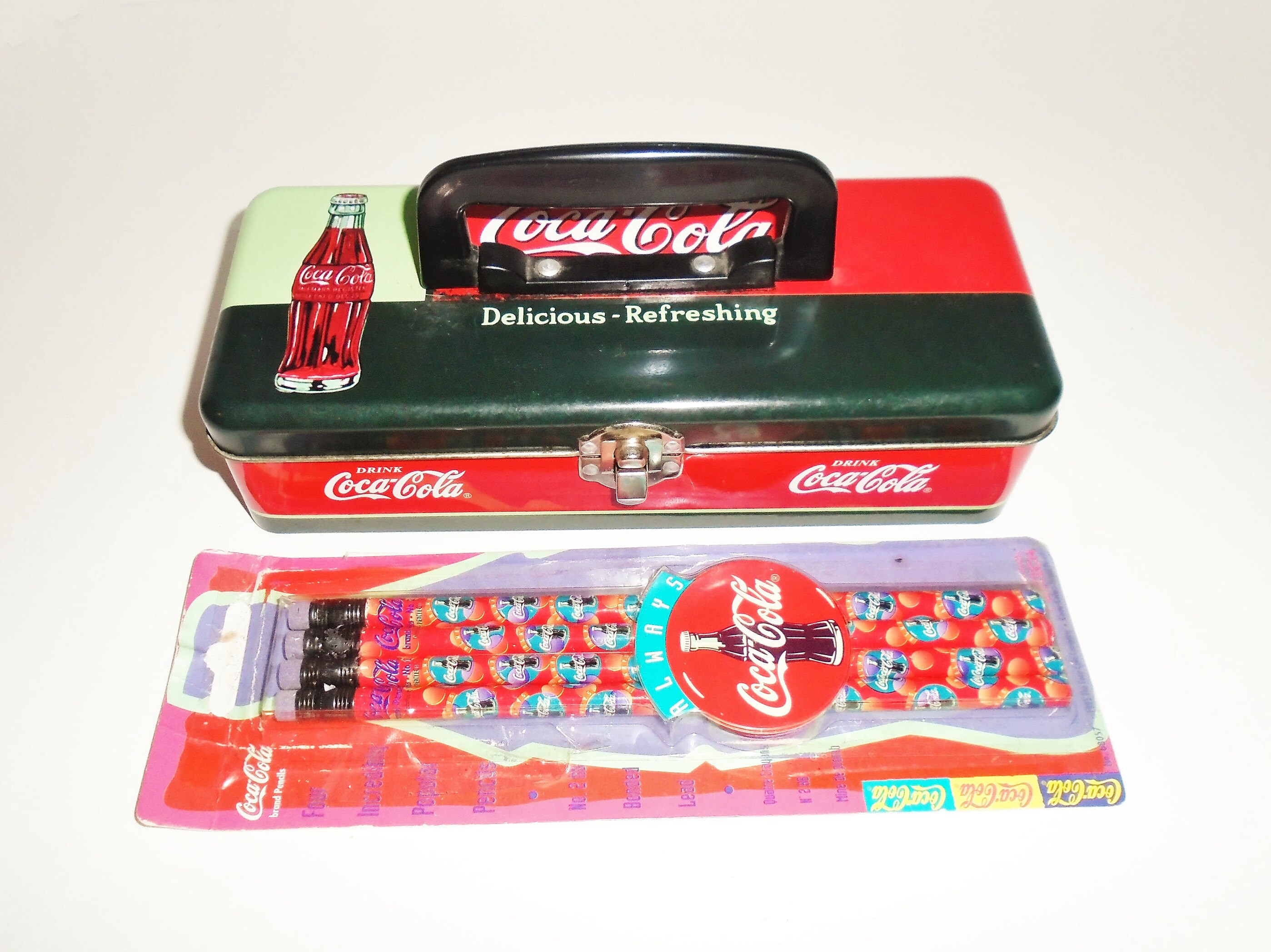 90s Coca Cola Pencils W Collectible Coke Tin Pencil Case NOS - Etsy Canada