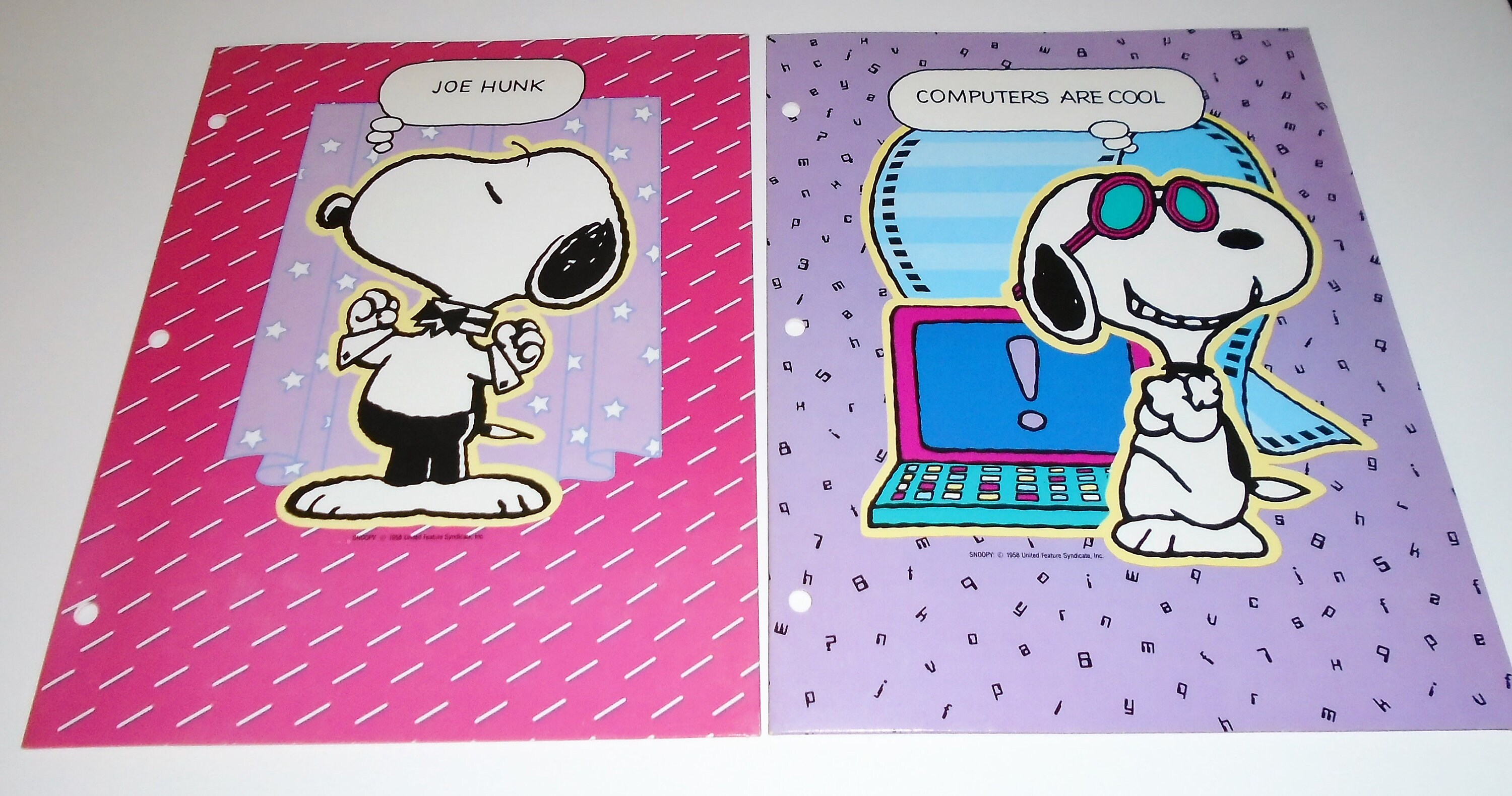 80s Peanuts Pocket Folders Vintage Snoopy Portfolio | Etsy