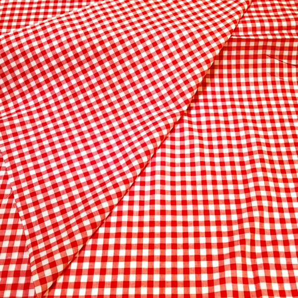 Red Gingham Fabrics - Etsy