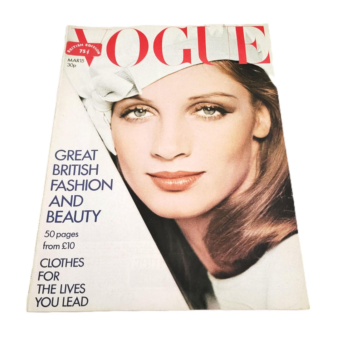 March 1973 Vogue UK Magazine 70s Fashion Ingmari Lamy Cover - Etsy