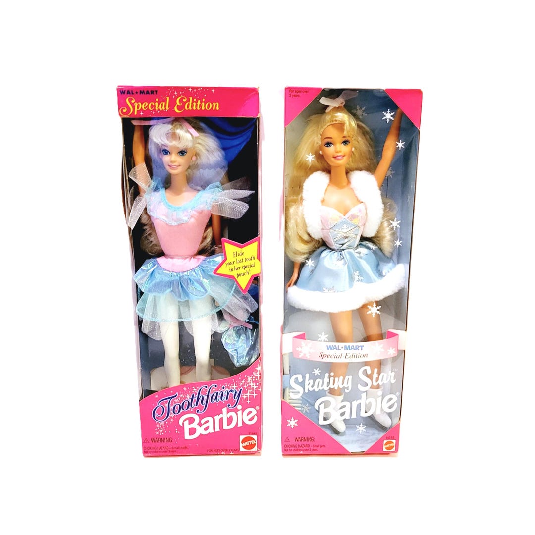 90s Barbie Dolls Skating Star and Tooth Fairy NRFB 2pc - Etsy