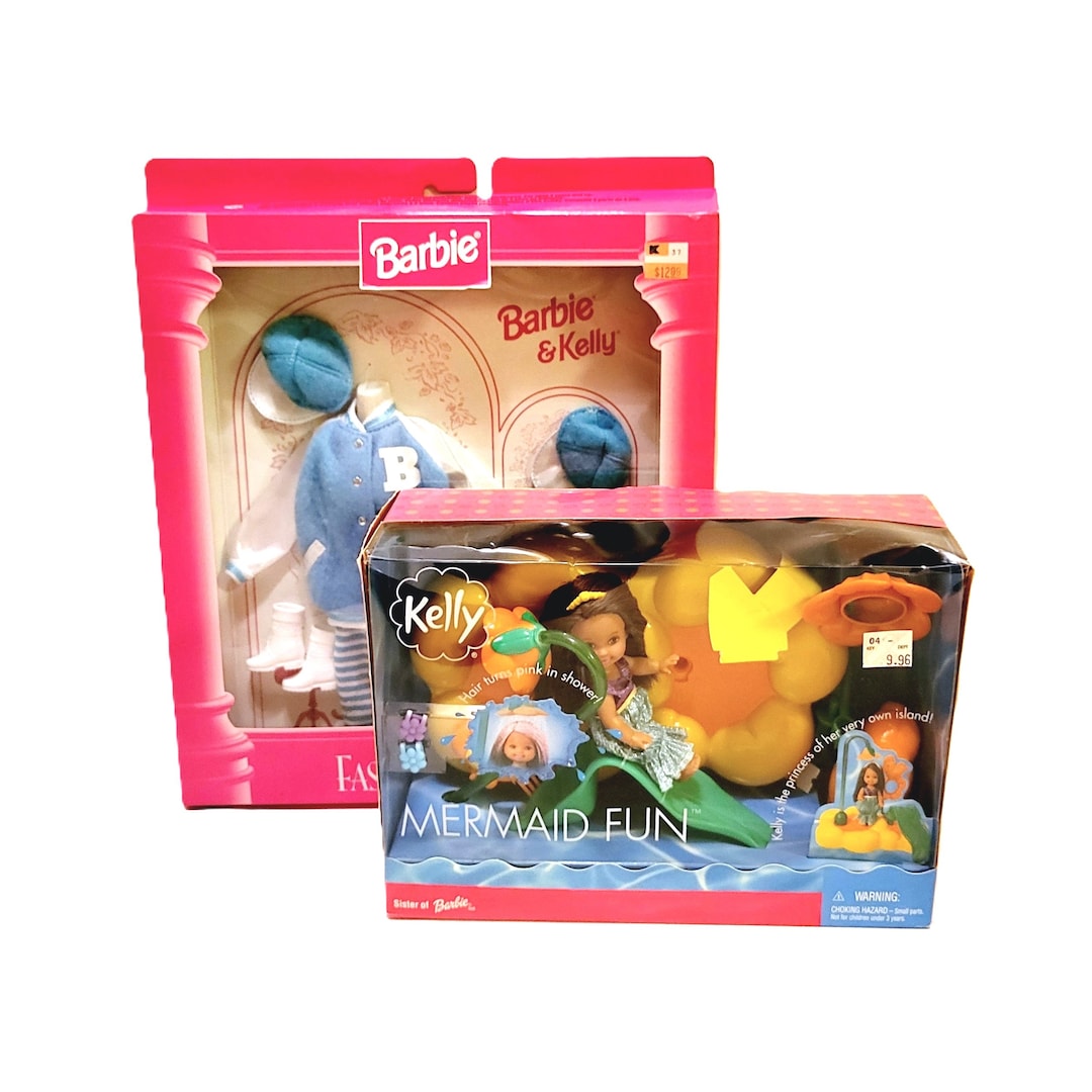 2001 Kelly Mermaid Fun AA and Barbie & Kelly Fashion Avenue Sets NRFB ...