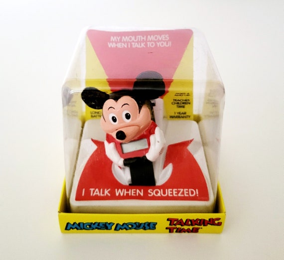 1991 Mickey Mouse Watch Talking Time with Mickey Keyc… - Gem
