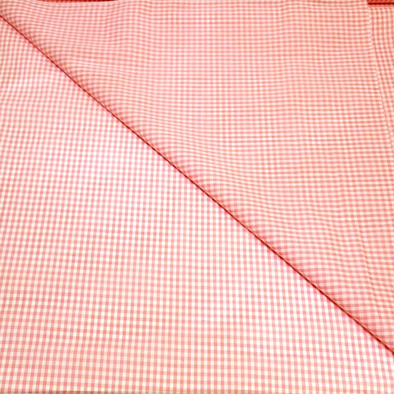 Pink Gingham Fabric - Etsy