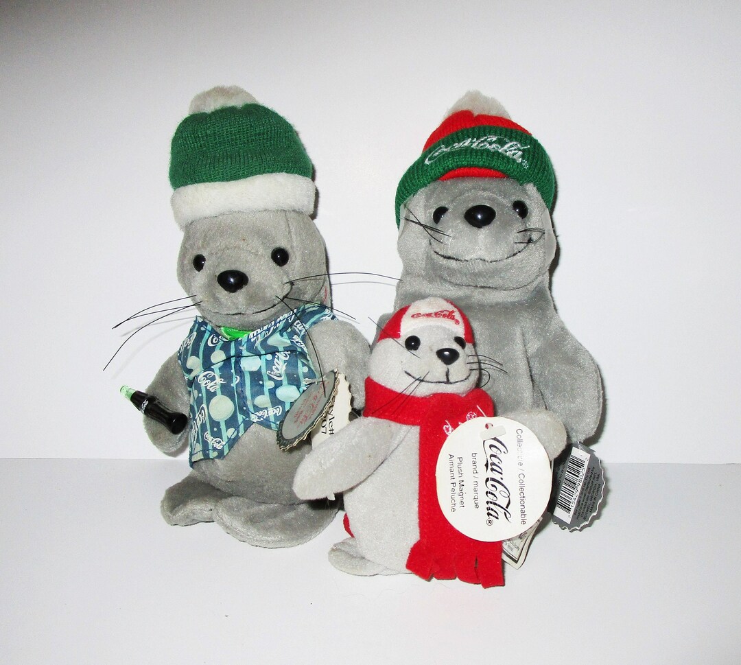 90s Coke Plush Seals Coca Cola Bean Bag Animals 3pc NWT - Etsy