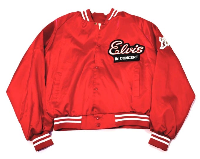 70s Elvis Concert Jacket Red Satin With TCB Patch Size XL/XXL Unworn - Etsy