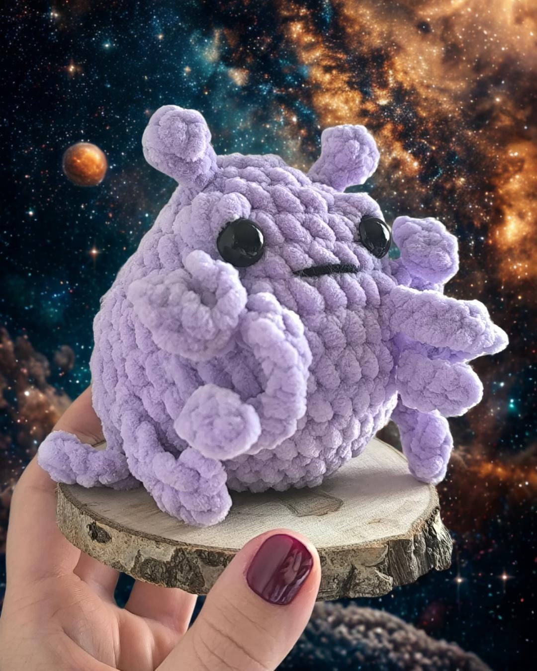 Grumpy Alien Frog Plush – Handmade Cosmo Space Frog Plush – Crochet ...