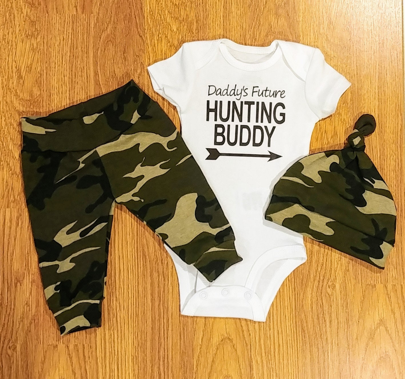 Baby Boy Going Home Outfit, Future Hunter, Daddy's Future Hunting Buddy ...