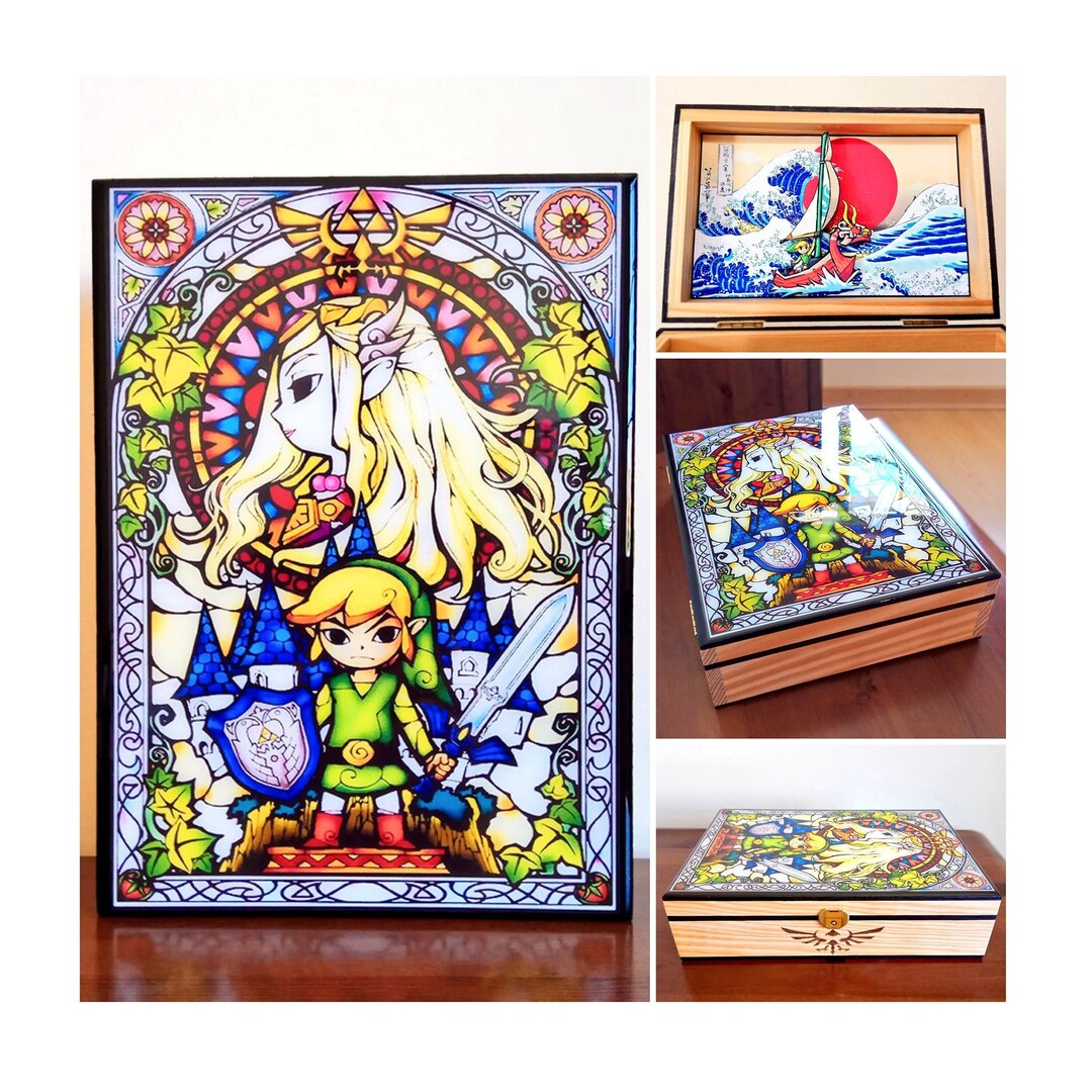Zelda Wood and Crystal Resin Box, Customizable With Diorama or Engraved ...