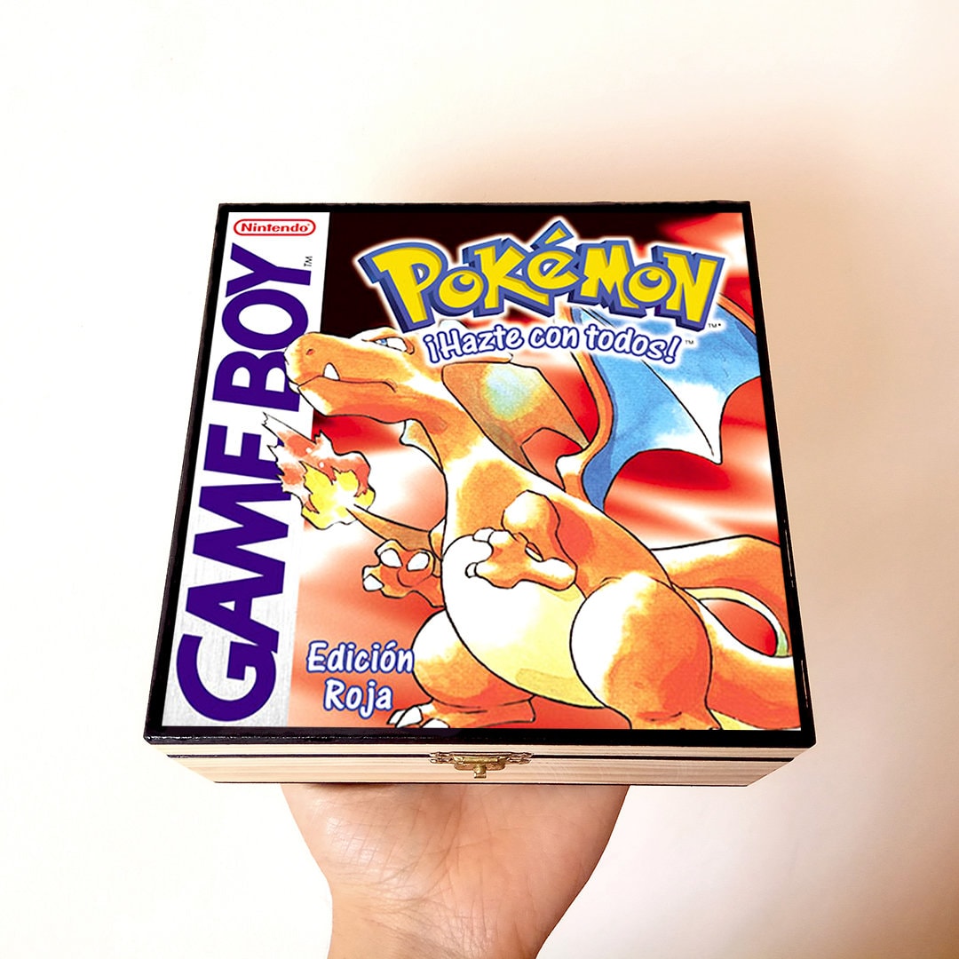 POKEMON Blue version Wood and crystal resin Box customizable | Etsy