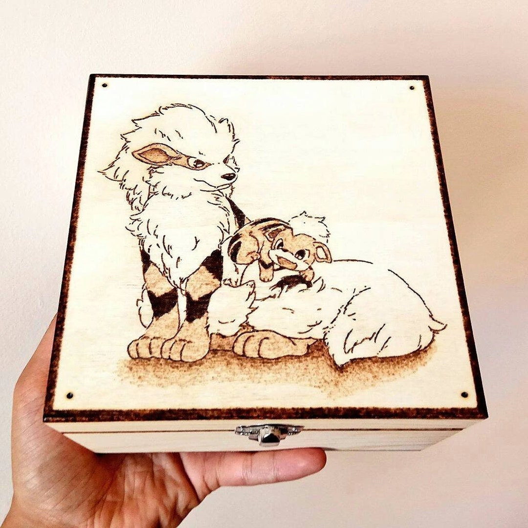 Pokemon Wooden Box Pyrography Arcanine & Growlithe. Pokemon - Etsy