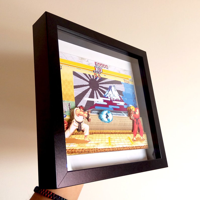 STREET FIGHTER II 3D Art. Customizable 3D Frame Street Fighter | Etsy