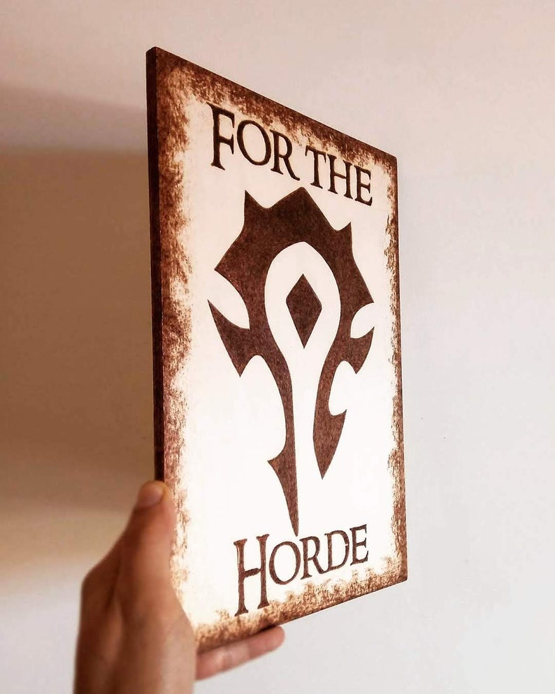 World of Warcraft Wooden Sign Horde. Poster Pyrography | Etsy