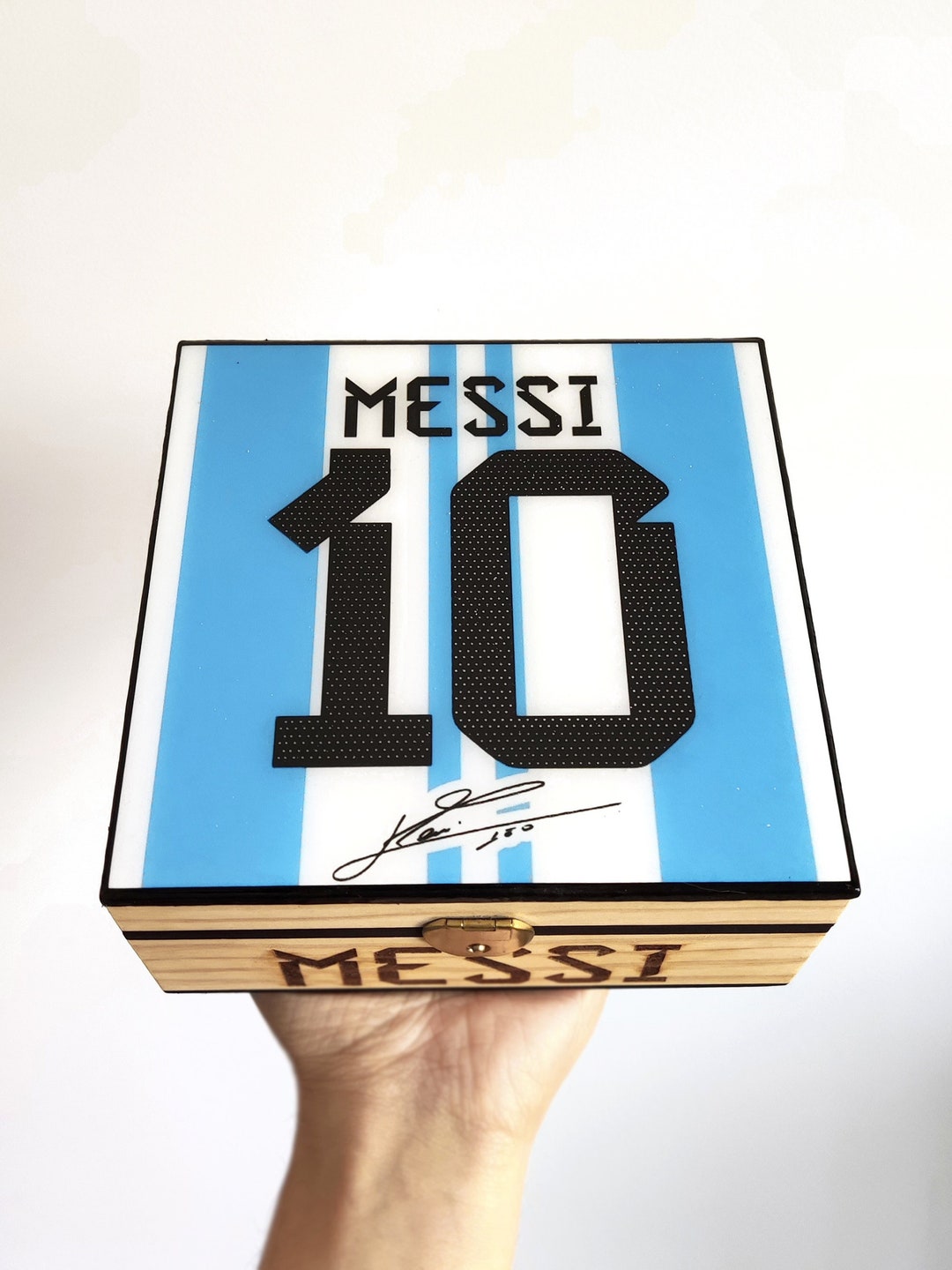 Messi Wood and Crystal Resin Box, Custom Orders - Etsy
