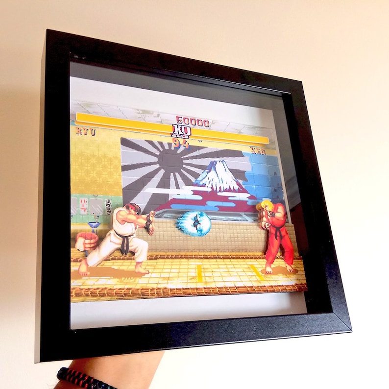 STREET FIGHTER II 3D Art. Customizable 3D Frame Street Fighter - Etsy