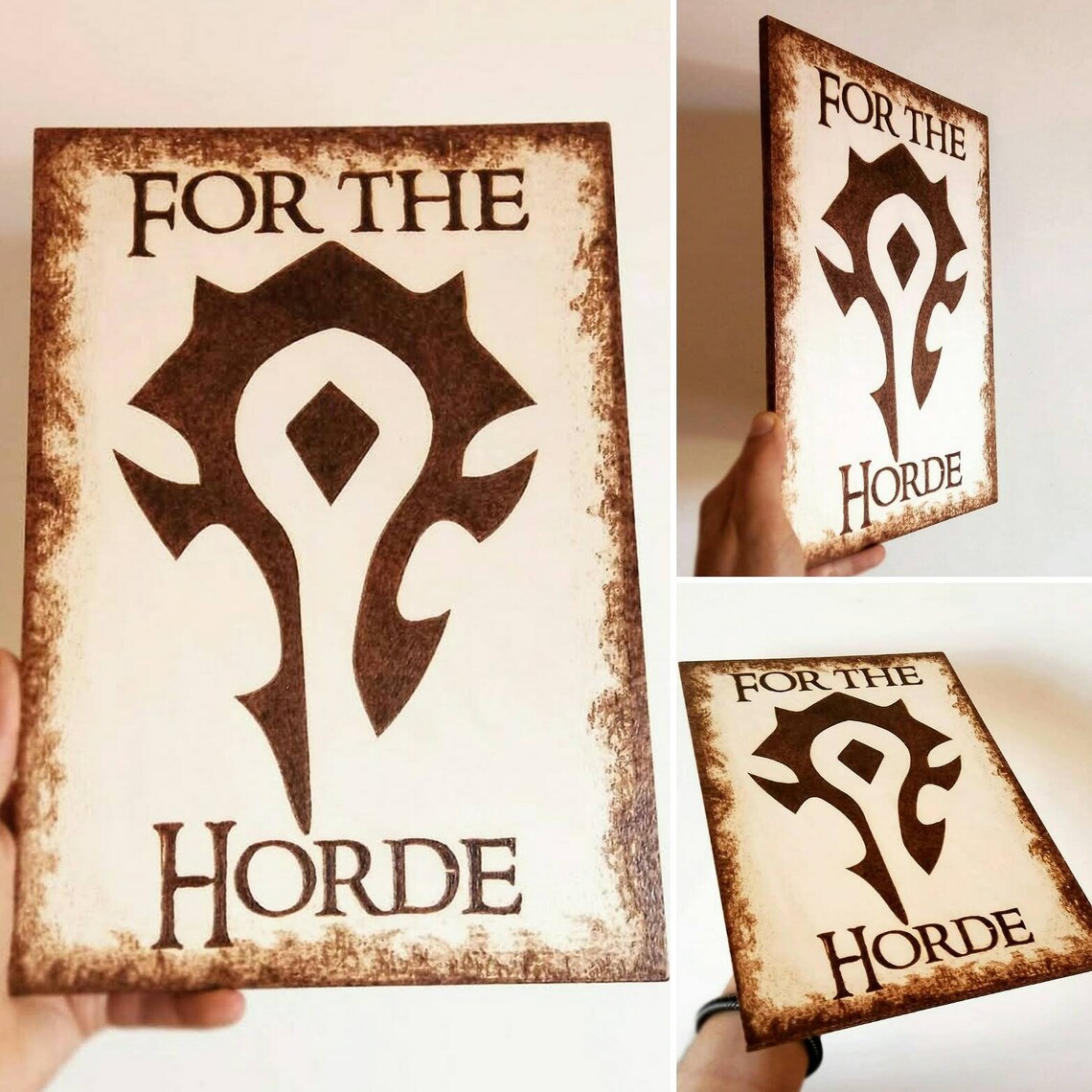 World of Warcraft Wooden Sign Horde. Poster Pyrography - Etsy