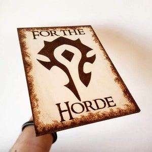World of Warcraft Wooden Sign Horde. Poster Pyrography - Etsy