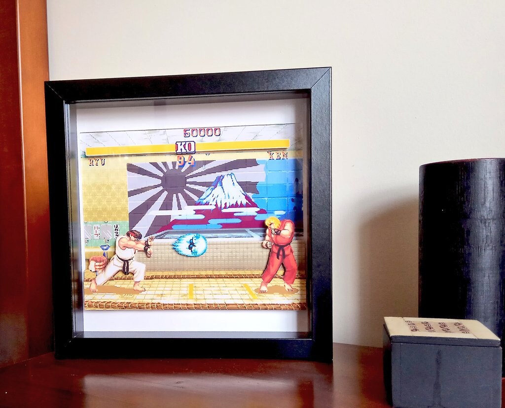 STREET FIGHTER II 3D Art. Customizable 3D Frame Street Fighter - Etsy