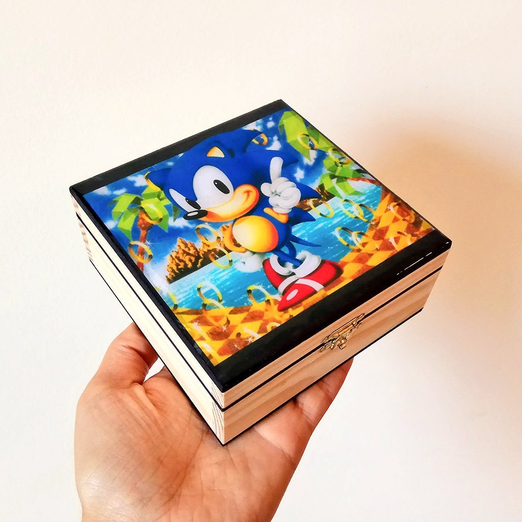 Sonic Wood and Crystal Resin Box Customizable With Diorama or - Etsy